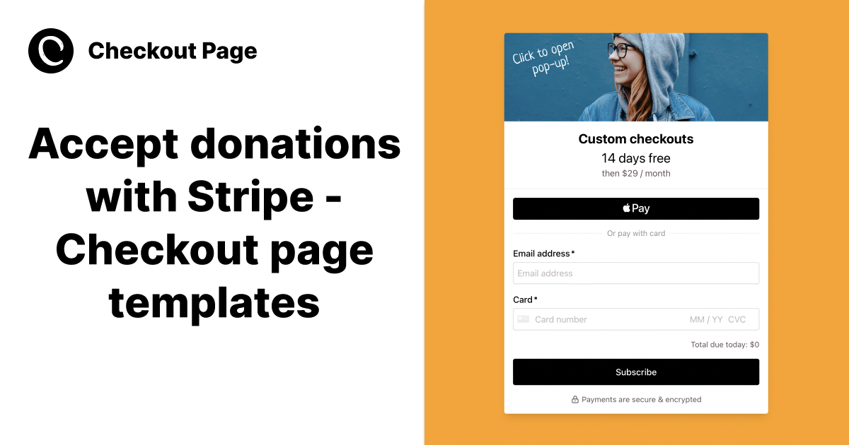 Accept donations with Stripe - Checkout page templates - Checkout Page