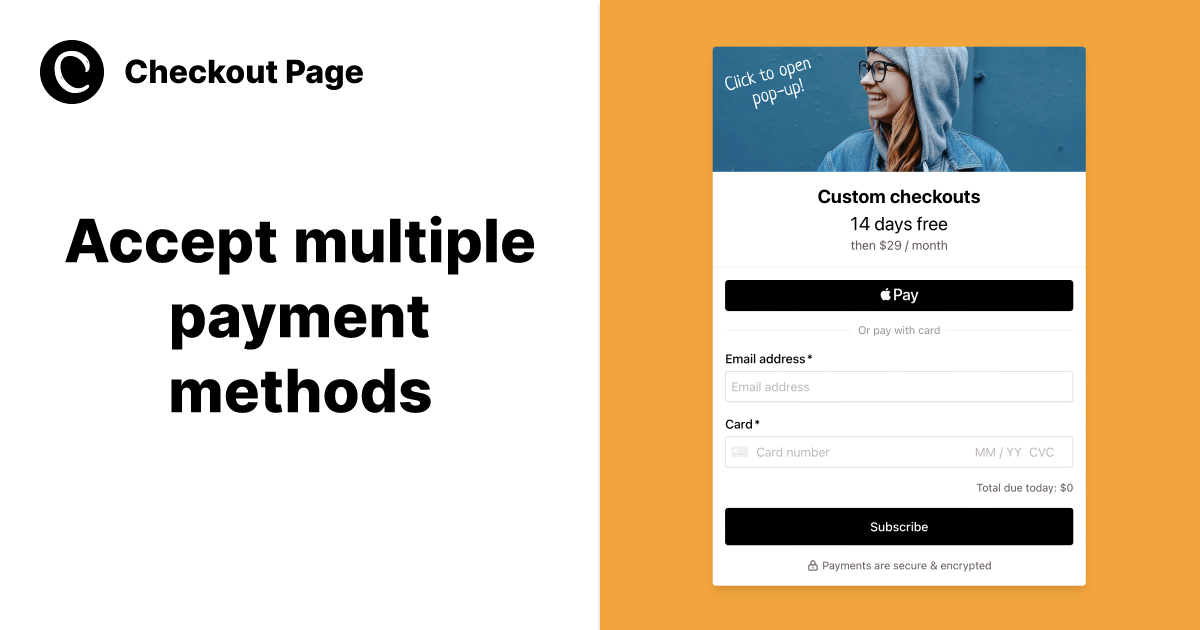 Accept multiple payment methods - Checkout Page
