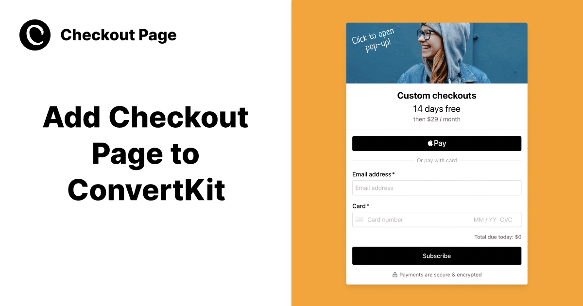 Add Checkout Page to ConvertKit - Checkout Page