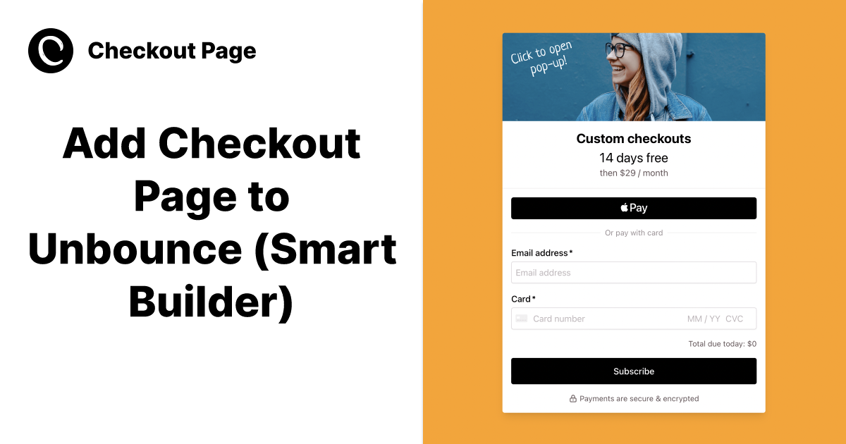Add Checkout Page to Unbounce (Smart Builder) - Checkout Page