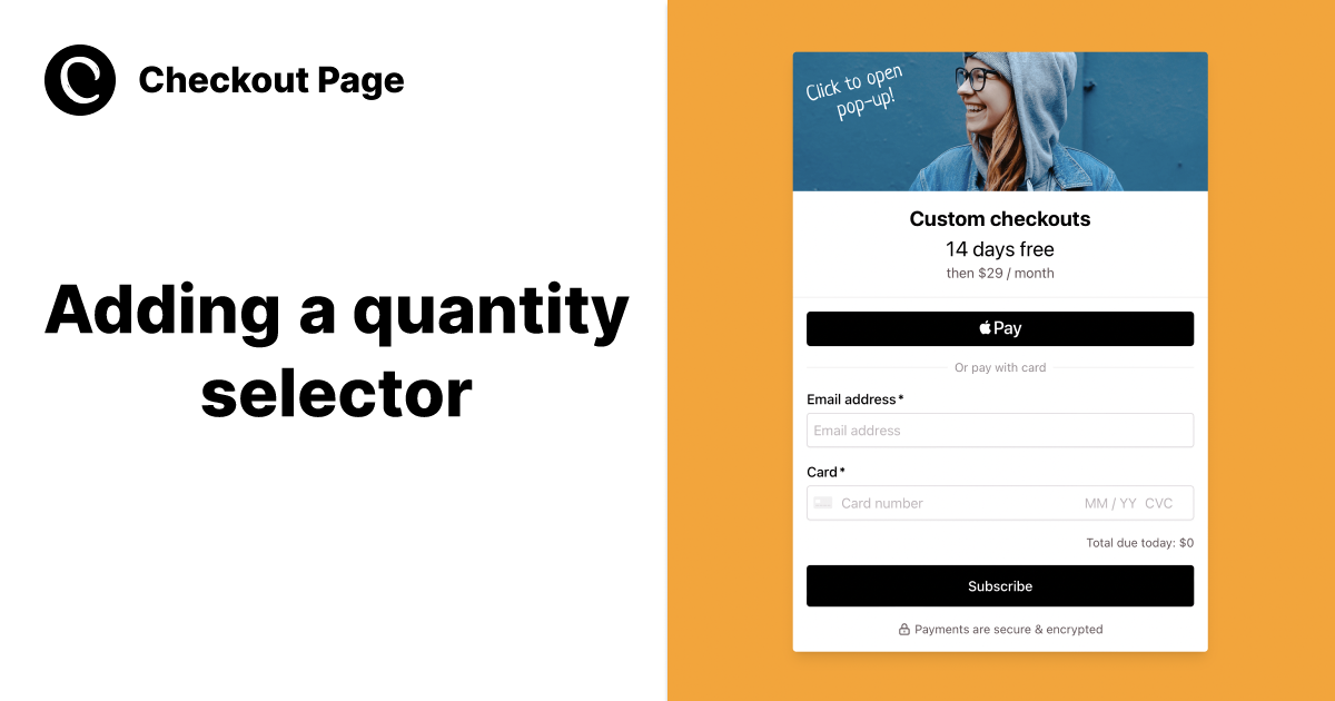 Adding A Quantity Selector Checkout Page