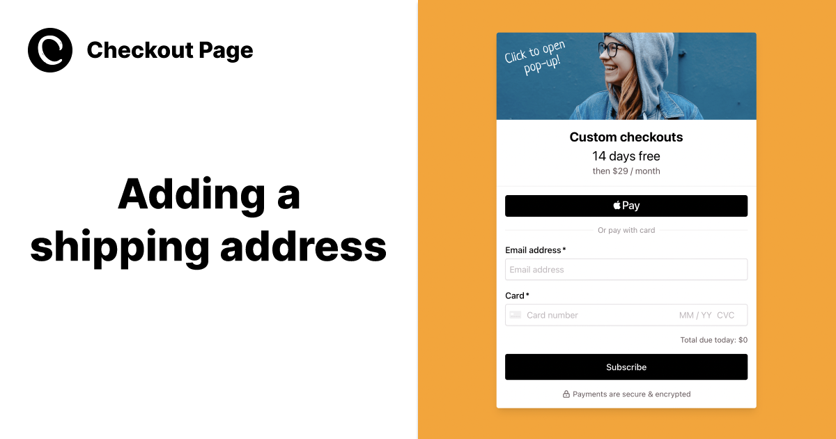 Adding a shipping address - Checkout Page Help