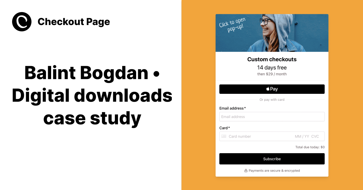Balint Bogdan • Digital downloads case study - Checkout Page