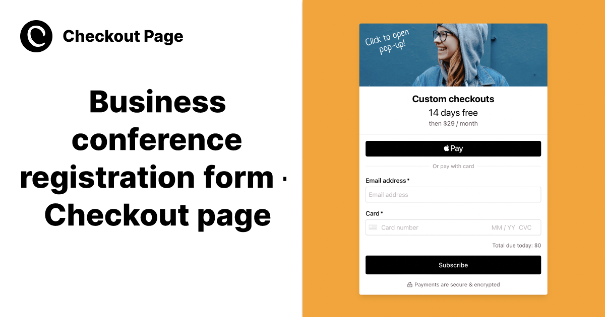 Business conference registration form - Checkout page templates ...