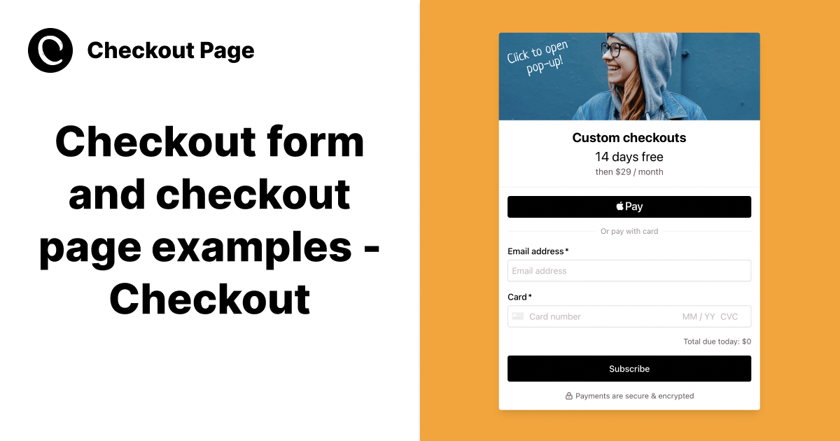 Checkout form and checkout page examples - Checkout templates