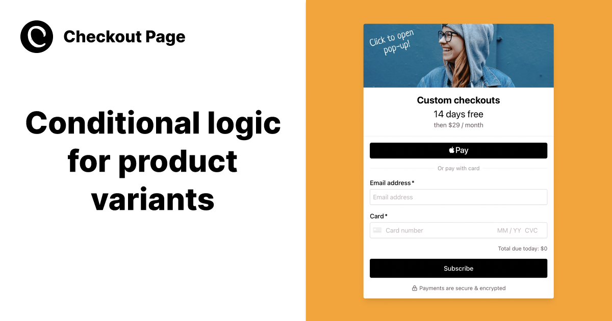 Conditional logic for product variants - Checkout Page