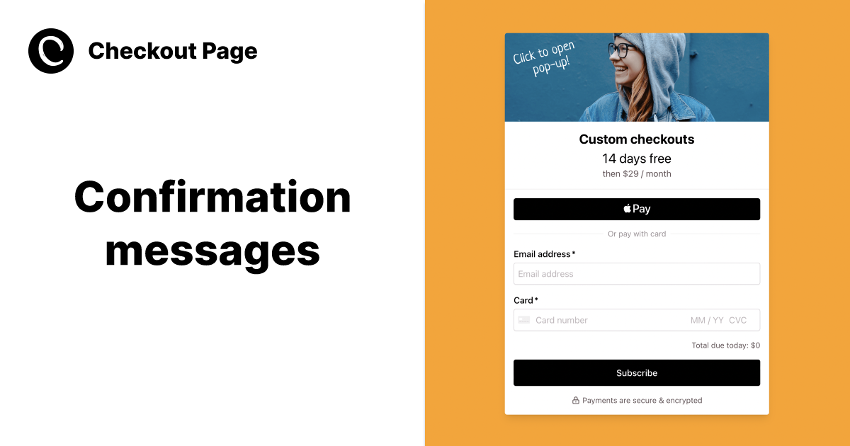Confirmation messages - Checkout Page