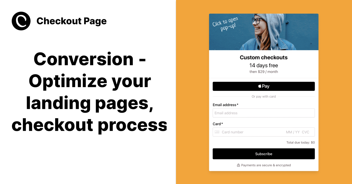 Conversion - Optimize your landing pages, checkout process and sales funnels - Checkout Page