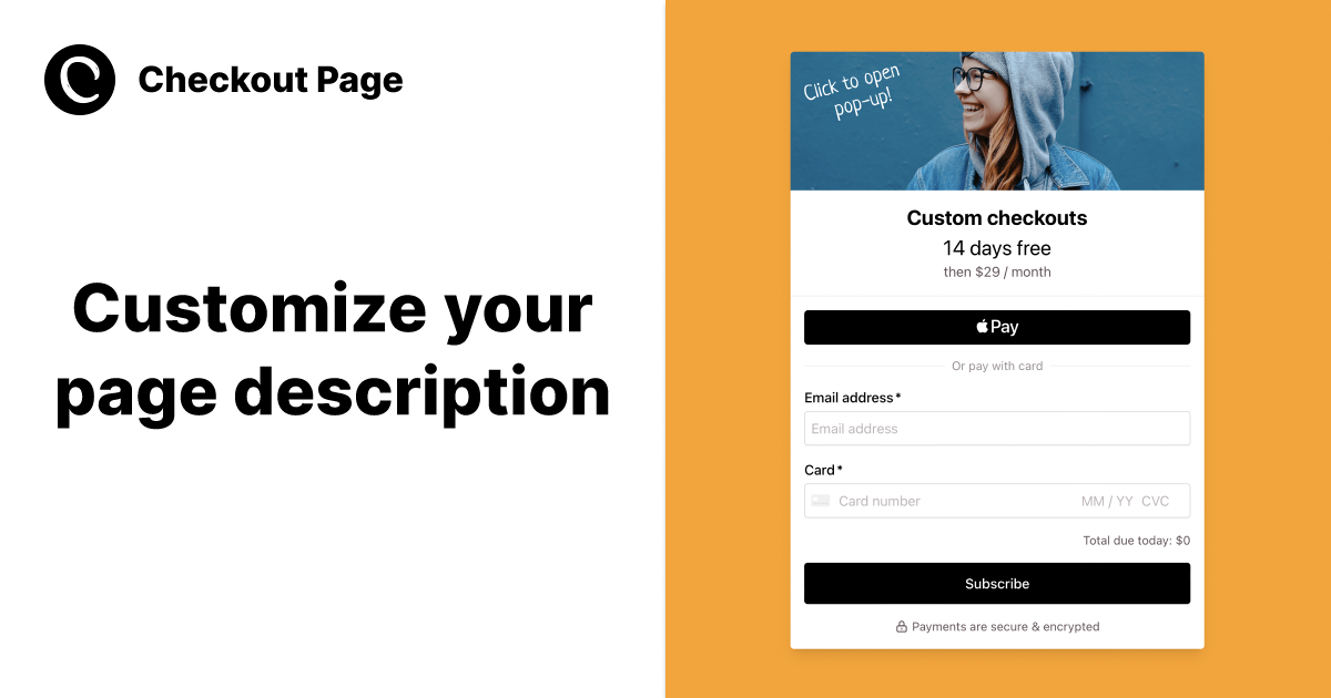 Customize your page description - Checkout Page