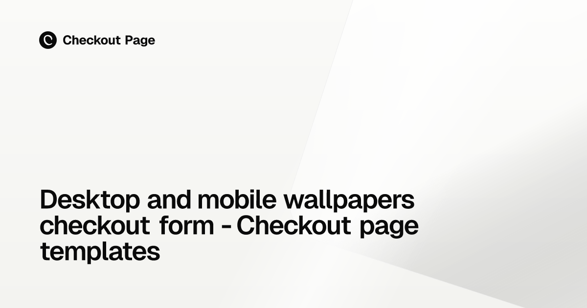 Desktop and mobile wallpapers checkout form - Checkout page templates ...