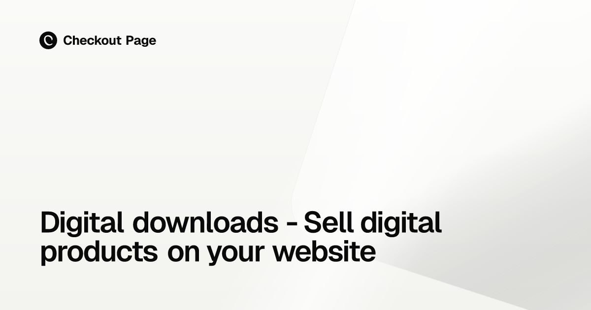 Digital downloads - Sell digital products on your website - Checkout Page