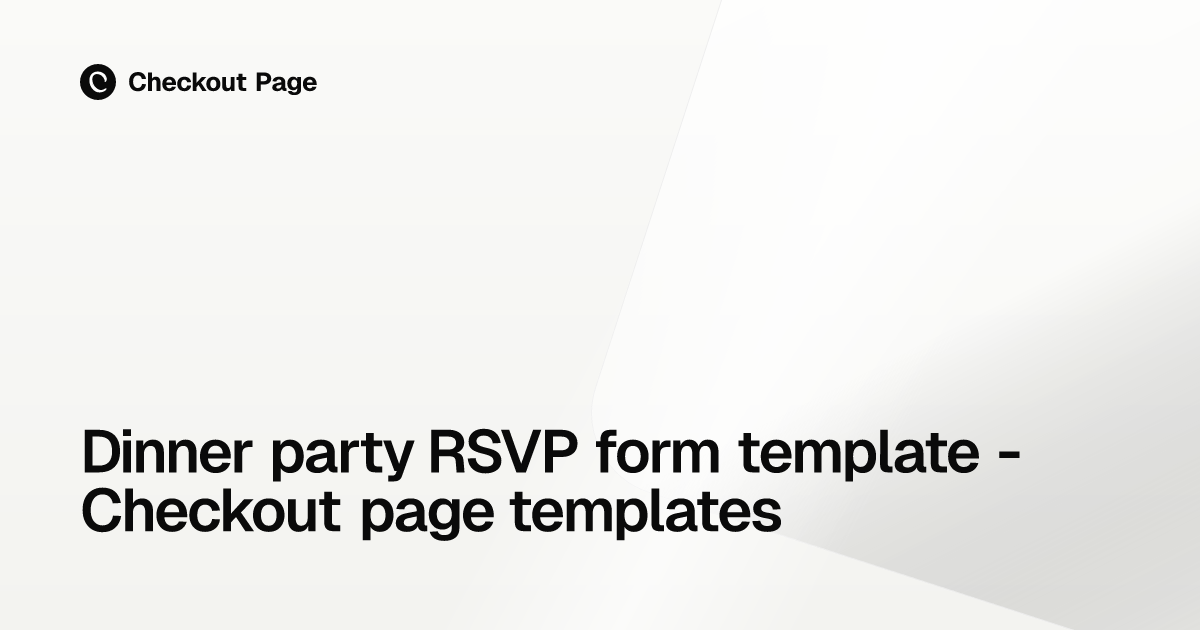 Dinner party RSVP form template - Checkout page templates - Checkout Page