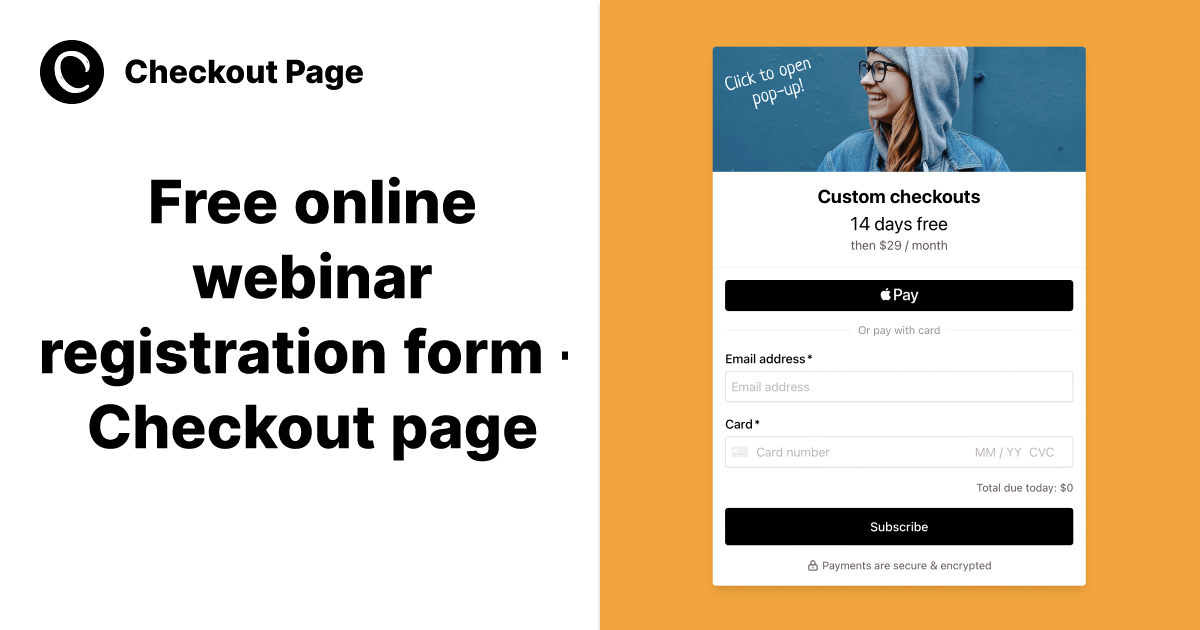 Free online webinar registration form - Checkout page templates ...