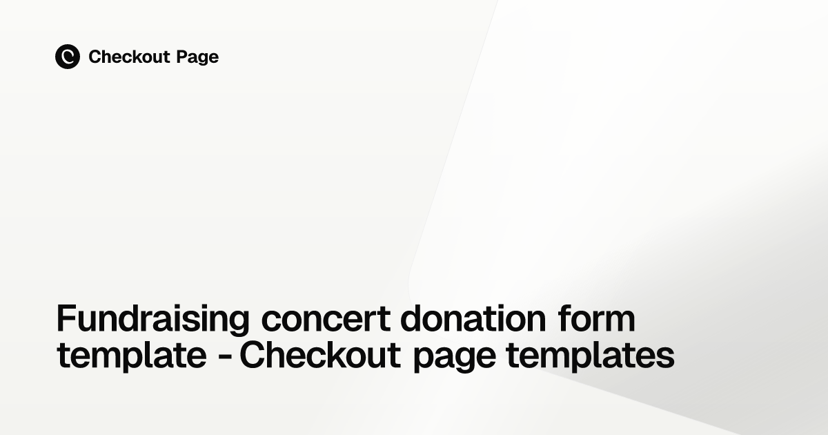 Fundraising concert donation form template - Checkout page templates ...