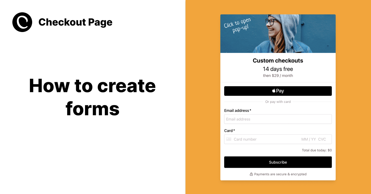 How to create forms - Checkout Page