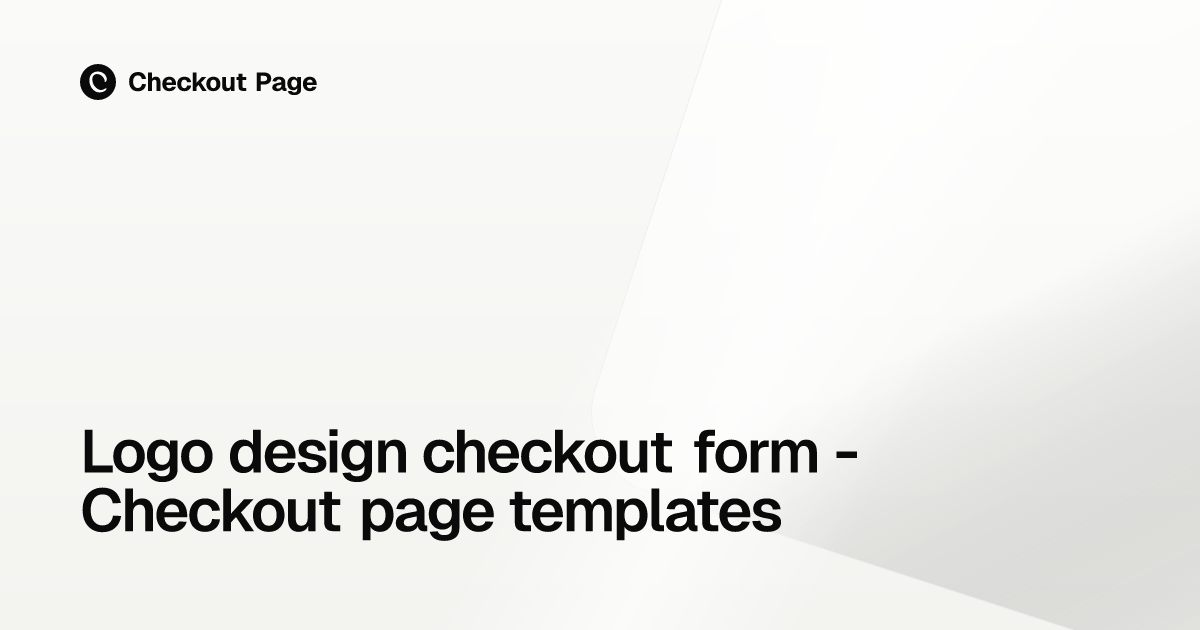 Logo design checkout form - Checkout page templates - Checkout Page