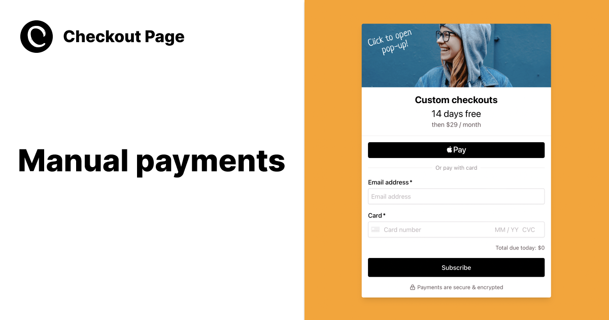 Manual payments - Checkout Page Help