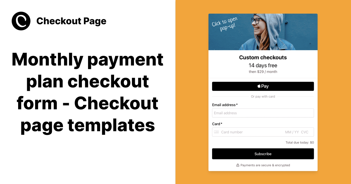 Monthly payment plan checkout form - Checkout page templates - Checkout ...