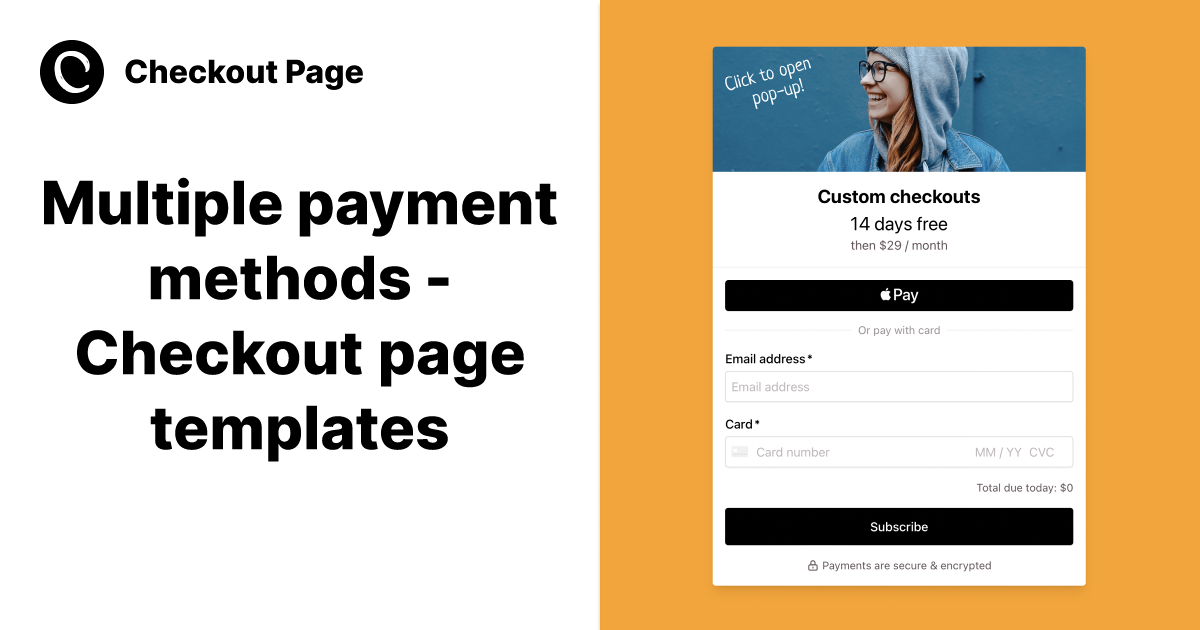Multiple payment methods - Checkout page templates - Checkout Page