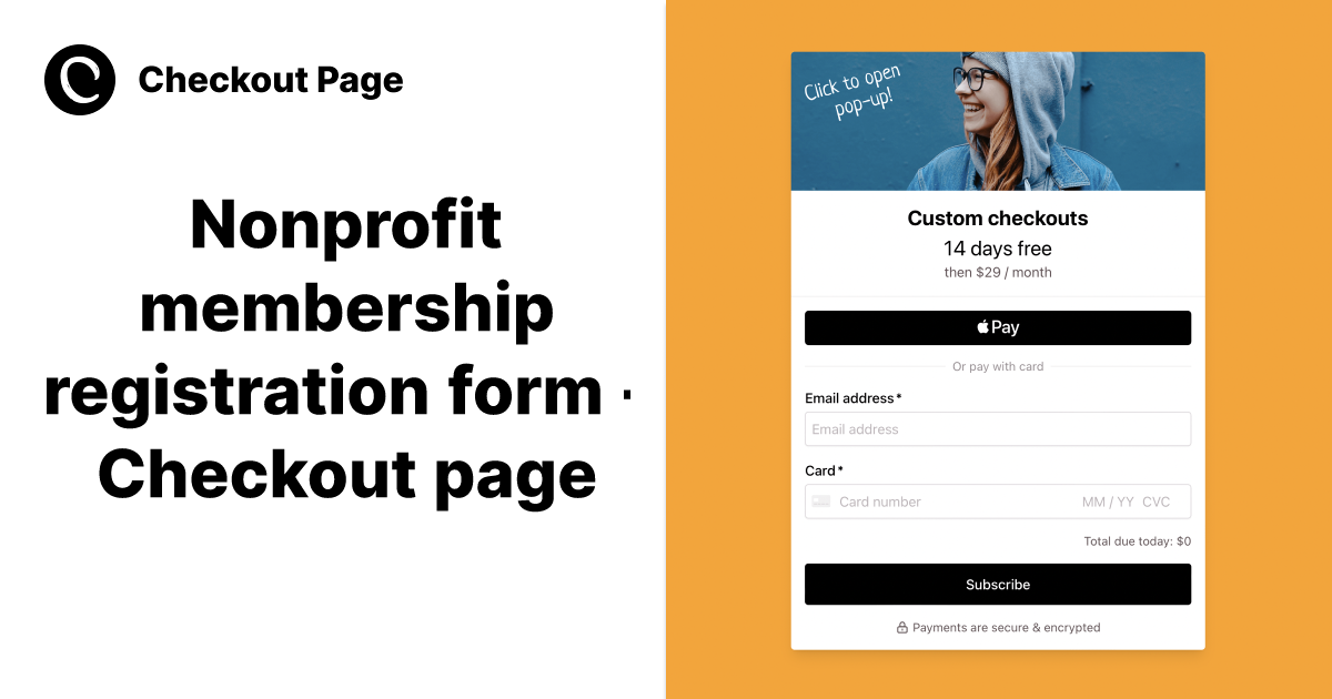 Nonprofit membership registration form - Checkout page templates ...