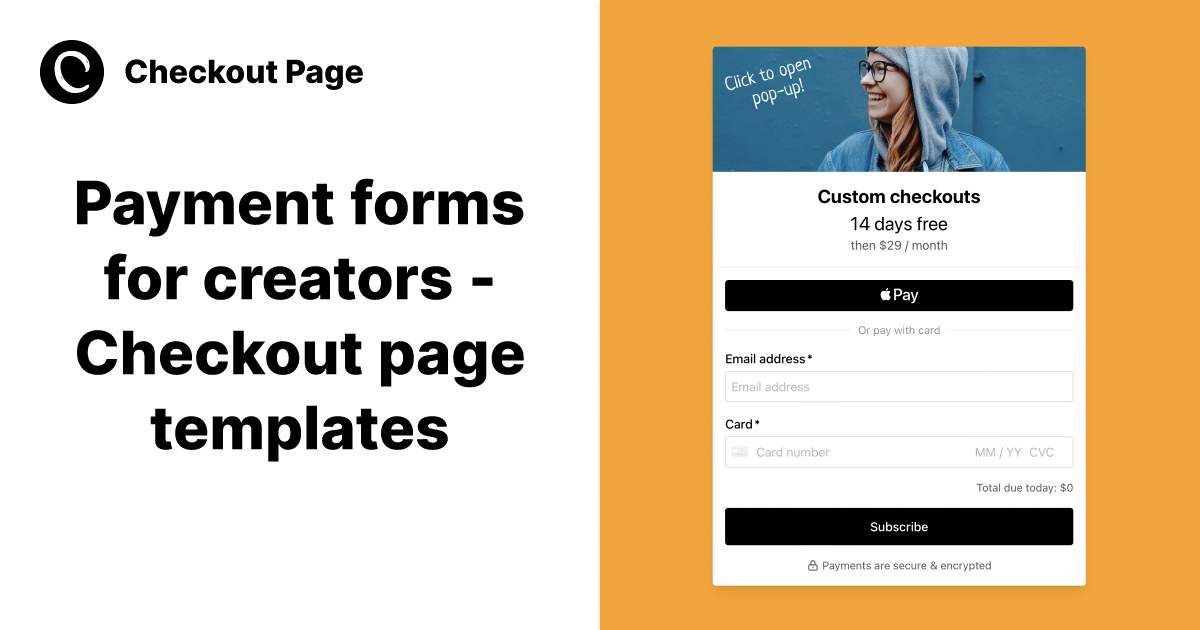 Payment forms for creators - Checkout page templates - Checkout Page
