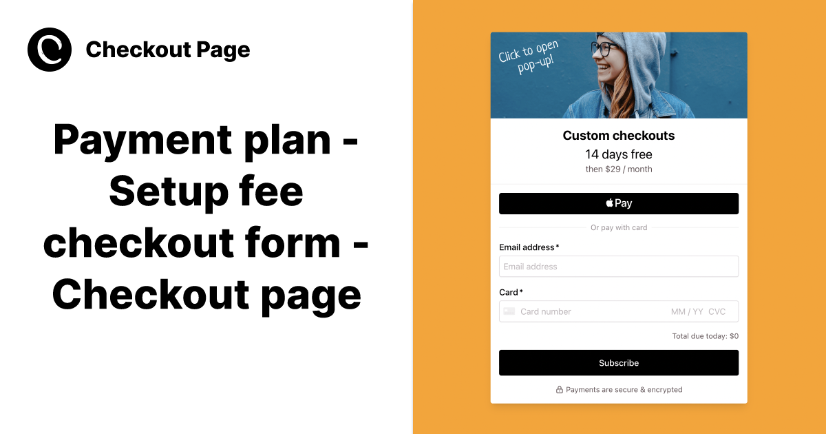 Payment plan - Setup fee checkout form - Checkout page templates ...