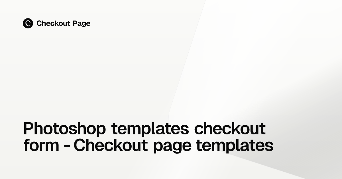Photoshop templates checkout form - Checkout page templates - Checkout Page