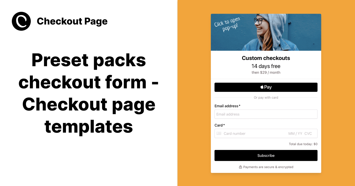 Preset packs checkout form - Checkout page templates - Checkout Page