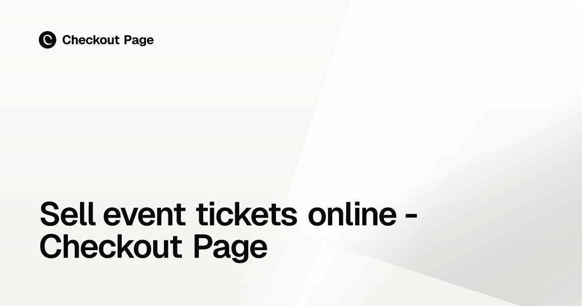 Sell event tickets online - Checkout Page