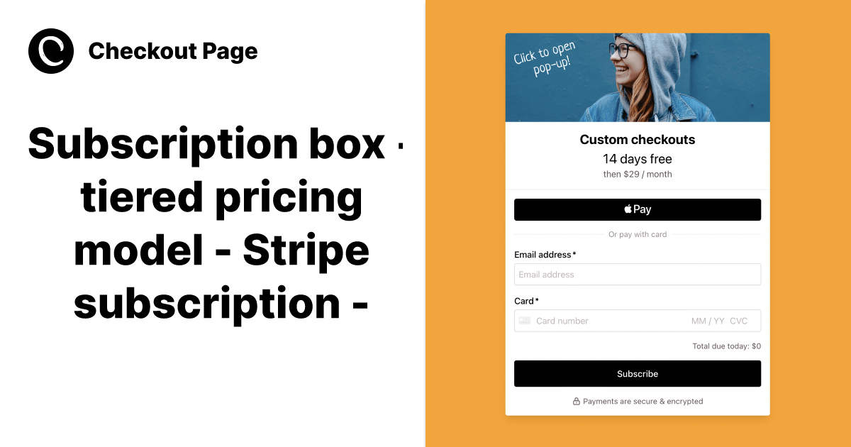 Subscription box - tiered pricing model - Stripe subscription ...