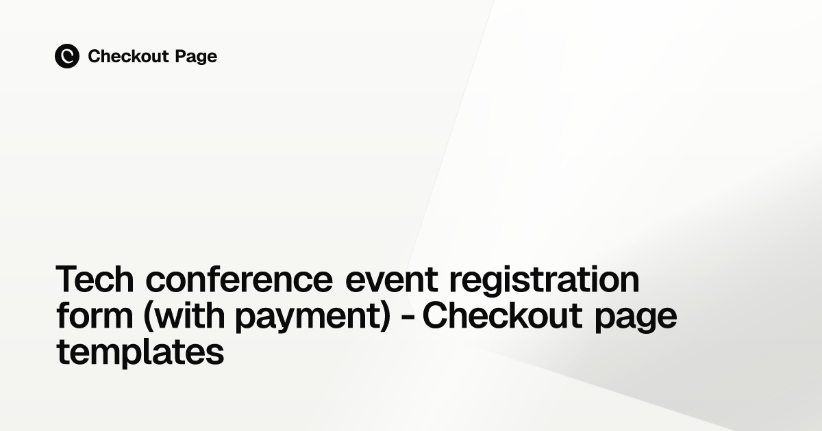 Tech conference event registration form (with payment) - Checkout page ...