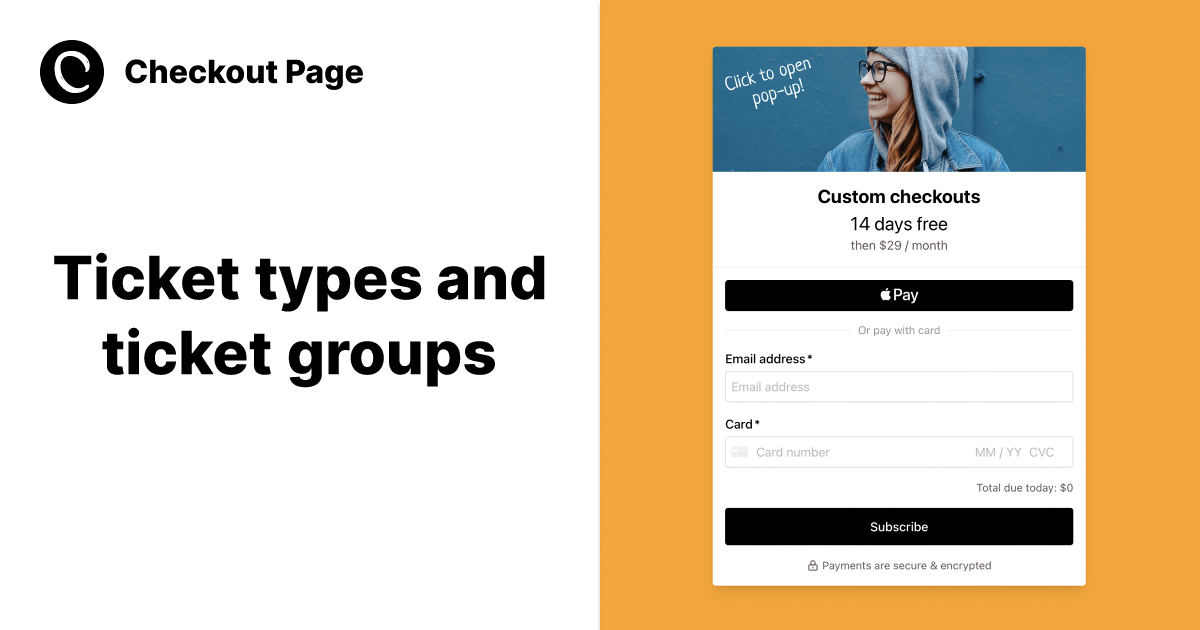 Ticket types and ticket groups - Checkout Page