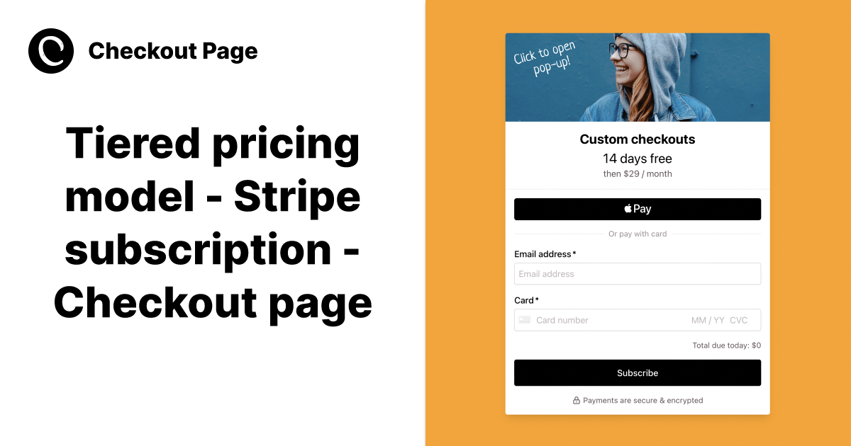 Tiered pricing model - Stripe subscription - Checkout page templates ...