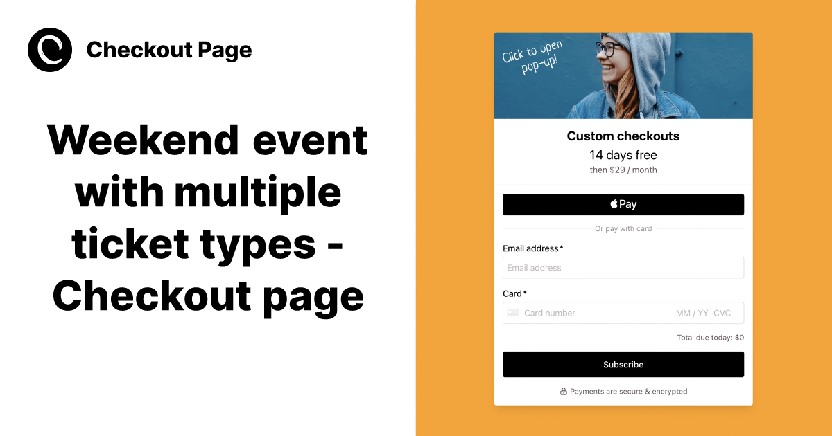 Weekend event with multiple ticket types - Checkout page templates ...