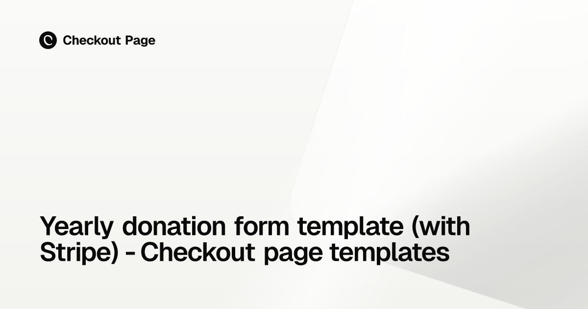 Yearly donation form template (with Stripe) - Checkout page templates ...