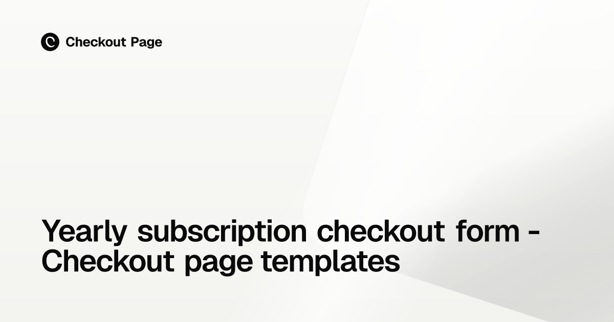 Yearly subscription checkout form - Checkout page templates - Checkout Page