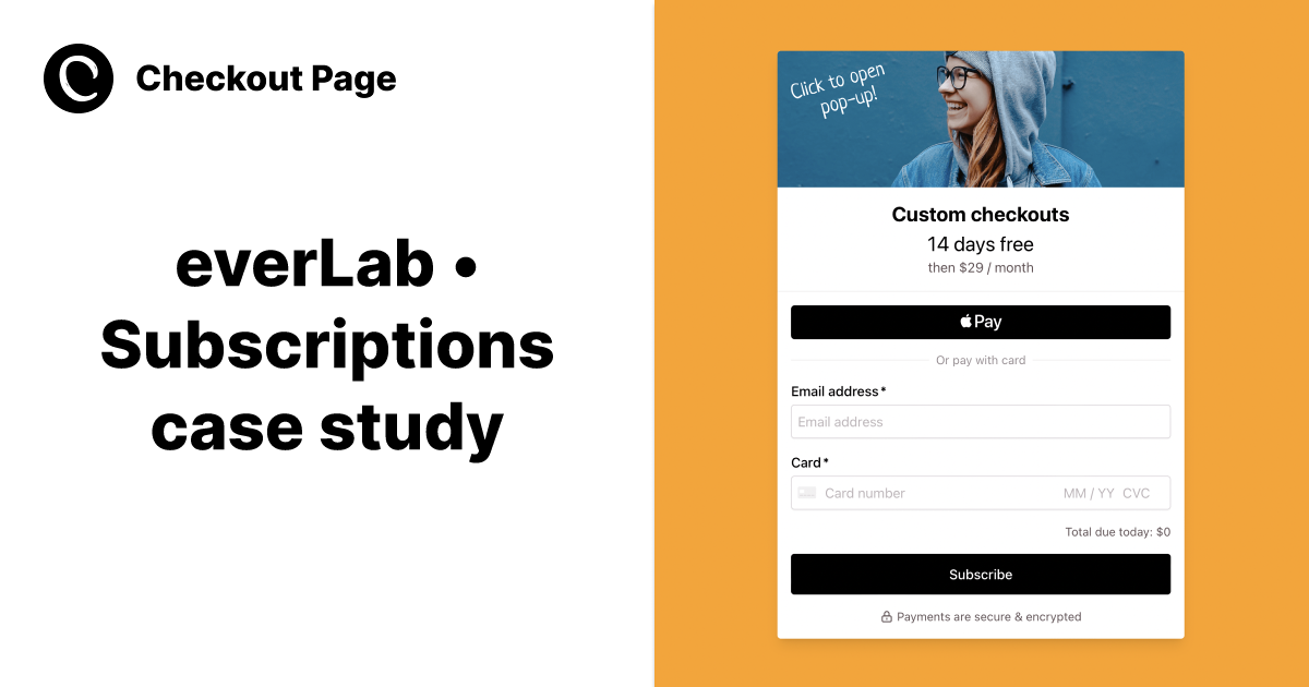 everLab • Subscriptions case study - Checkout Page